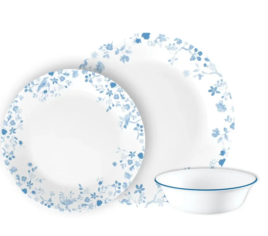 סט צלחות קורנינג 18 חלקים CORELLE® - Classic Cafe Blue