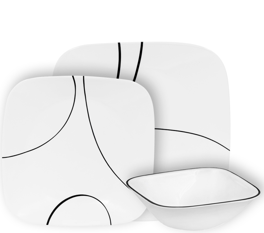 סט צלחות 18 חלקים CORELLE® - Simple Lines| קורנינג
