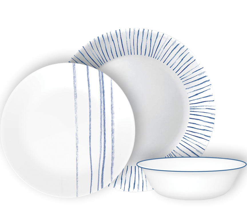 צלחת קורנינג Corelle – Botanical Stripes | פשוט לבית
